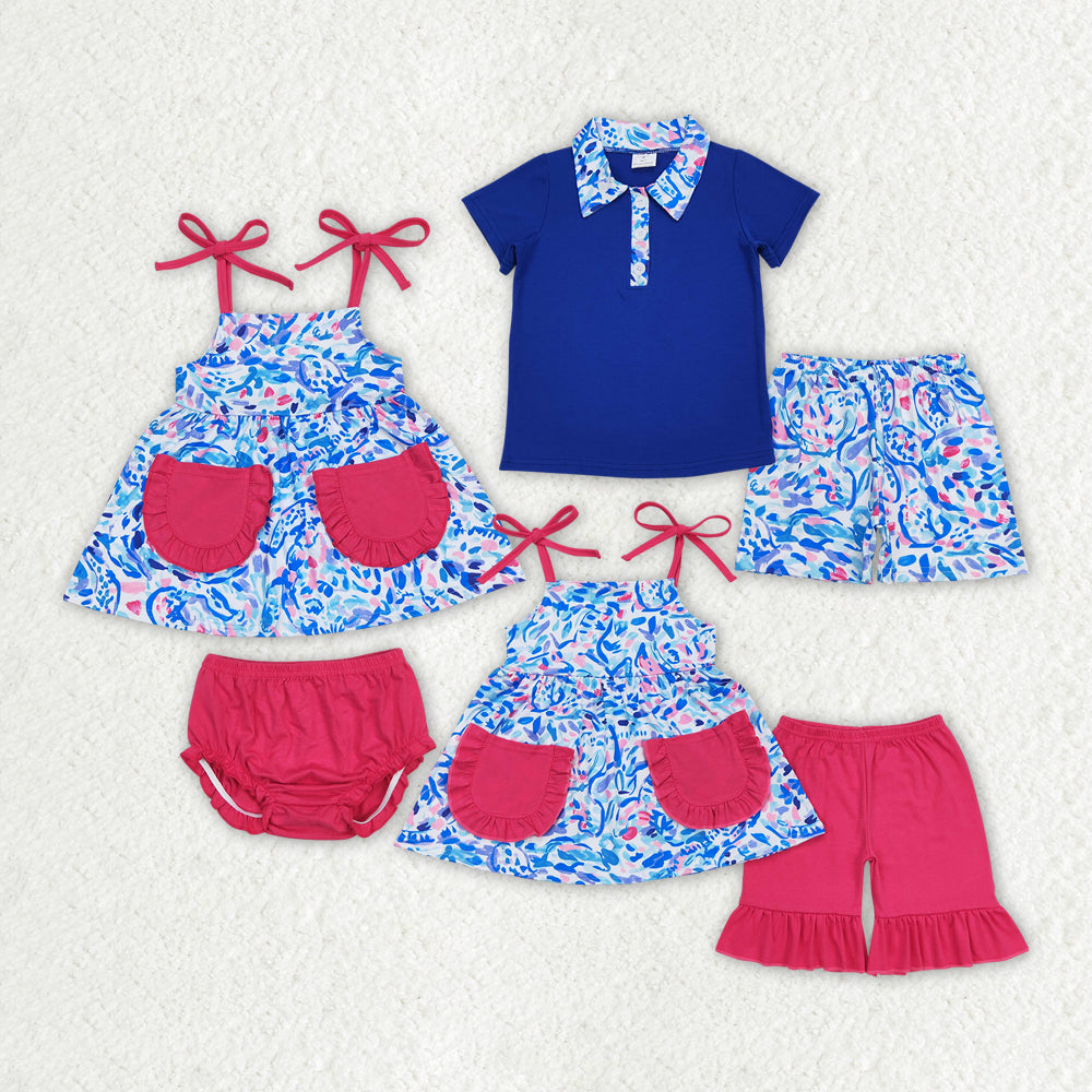 sister brother floral spring matching outfit wholesale sibling set ...