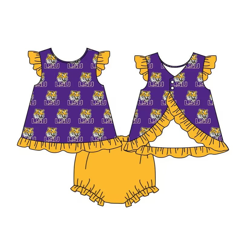 baby girl lsu tiger colleague team bummies set – aierwhoesalekidsclothes