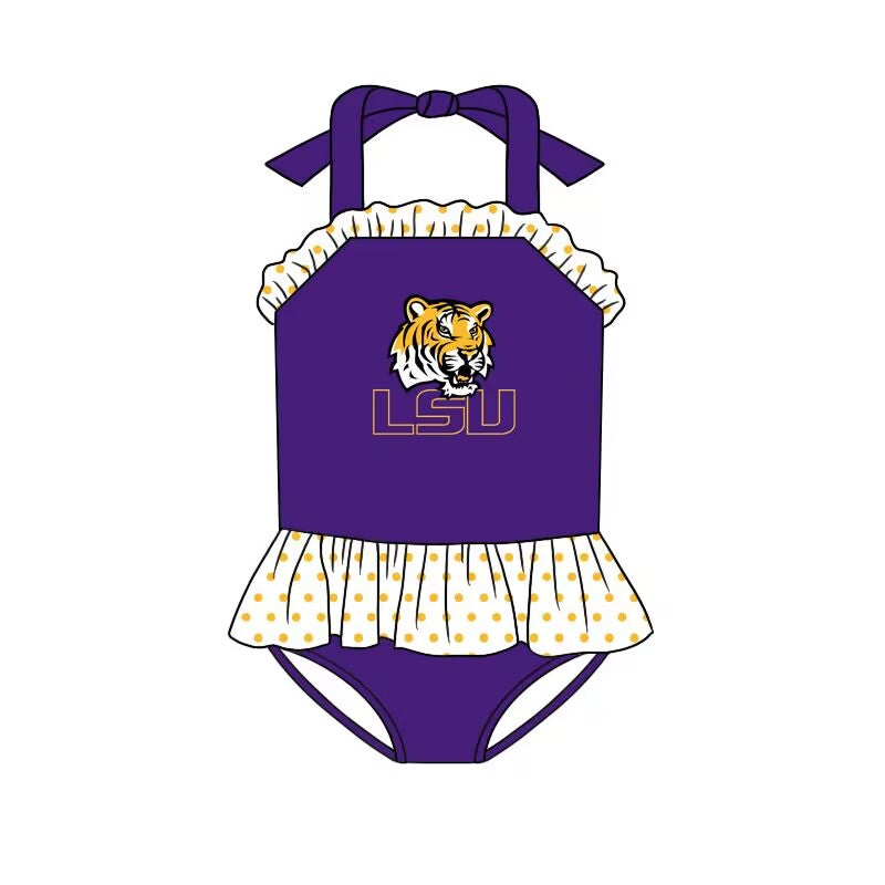 baby girls one piece lsu tiger summer bathing suit ...