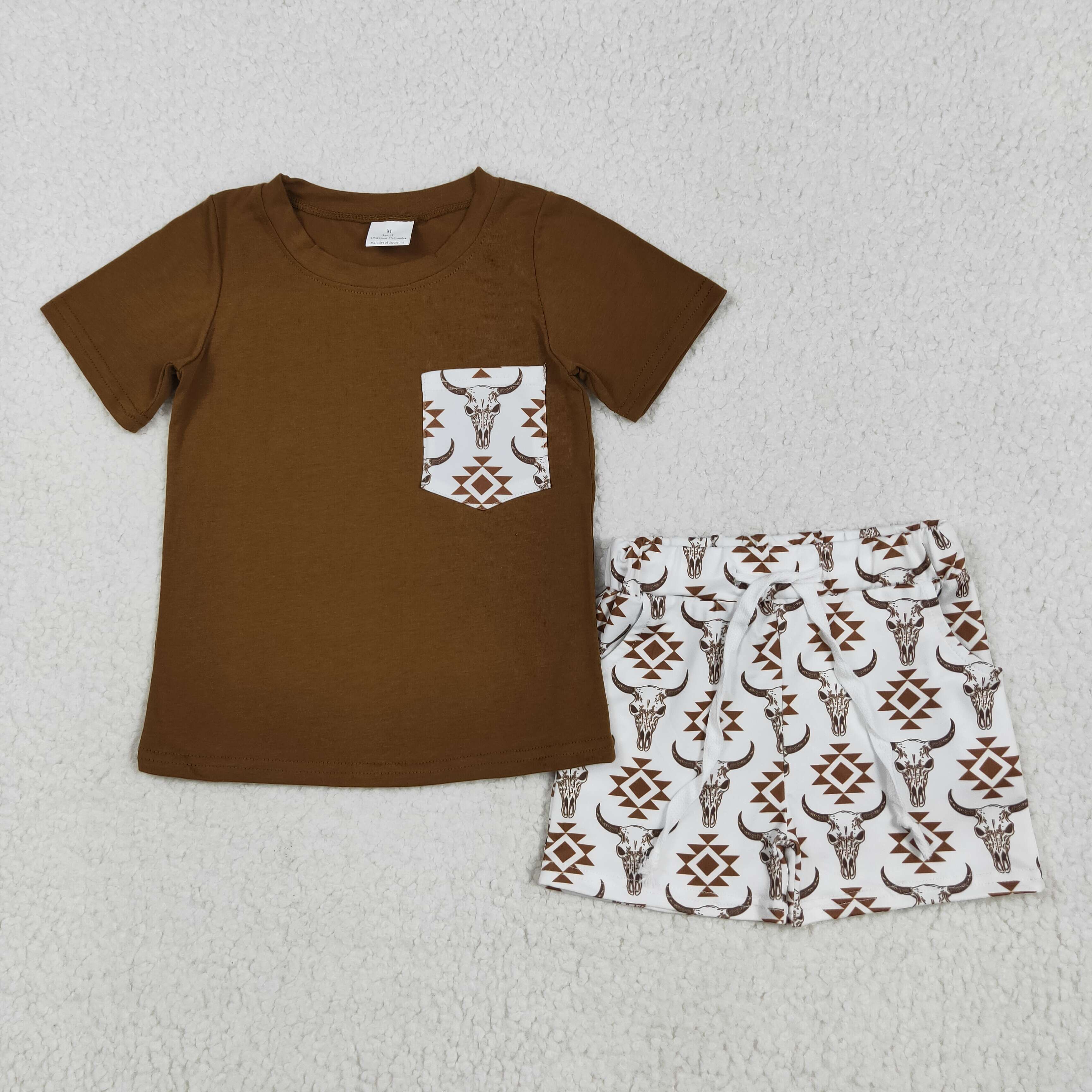 Western cow aztec summer outfit – aierwhoesalekidsclothes