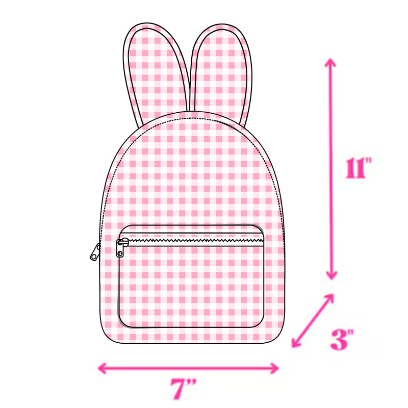 Easter bunny pink plaid backpack preorder – aierwhoesalekidsclothes