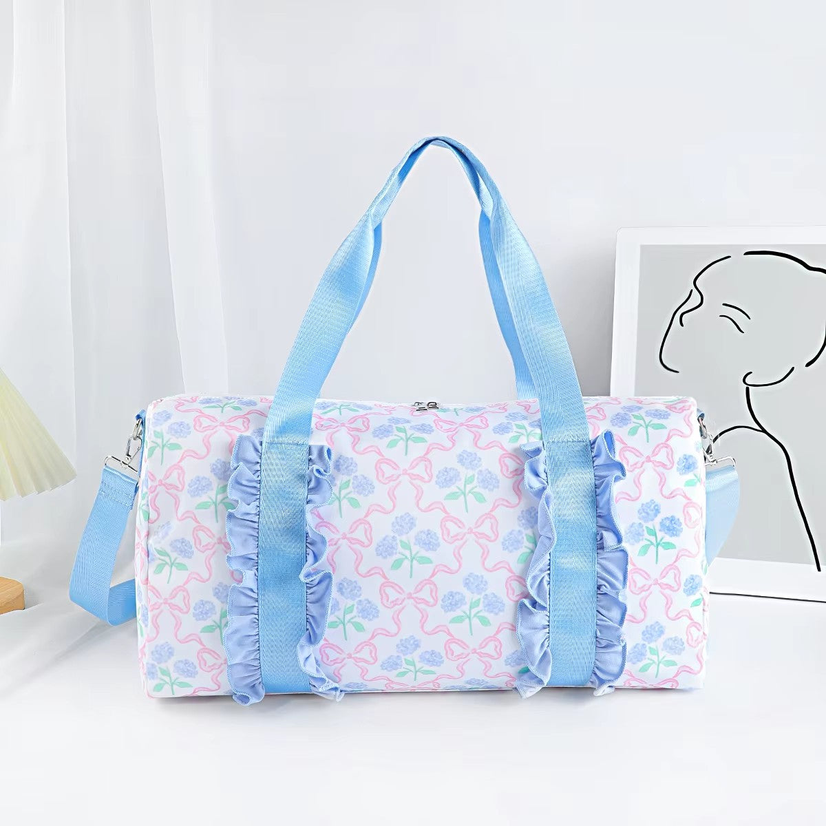 Floral design duffel bag sports bag preorder – aierwhoesalekidsclothes