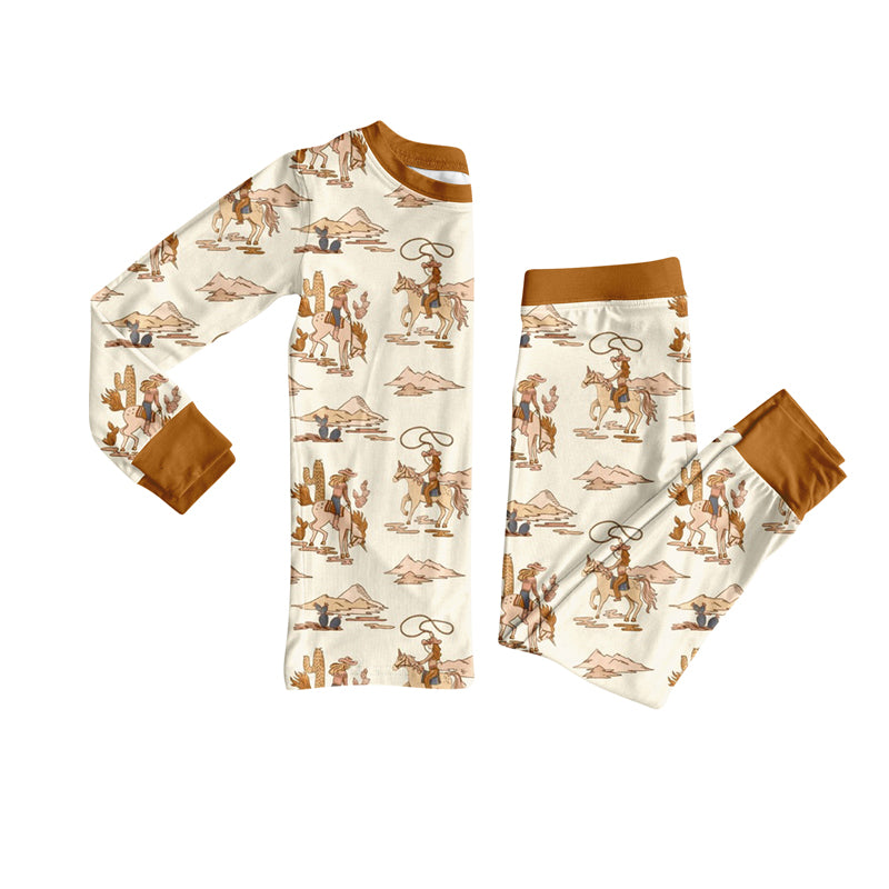 Western rodeo cowboy long sleeve pajama set clothes preorder ...