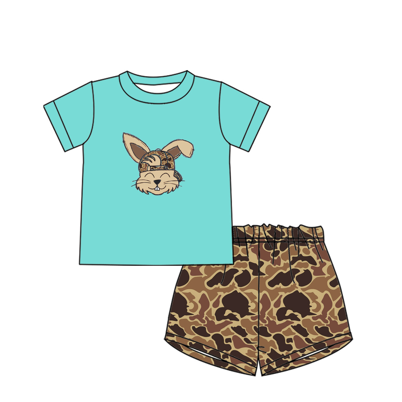 Easter bunny top camo shorts matching outfit preorder ...