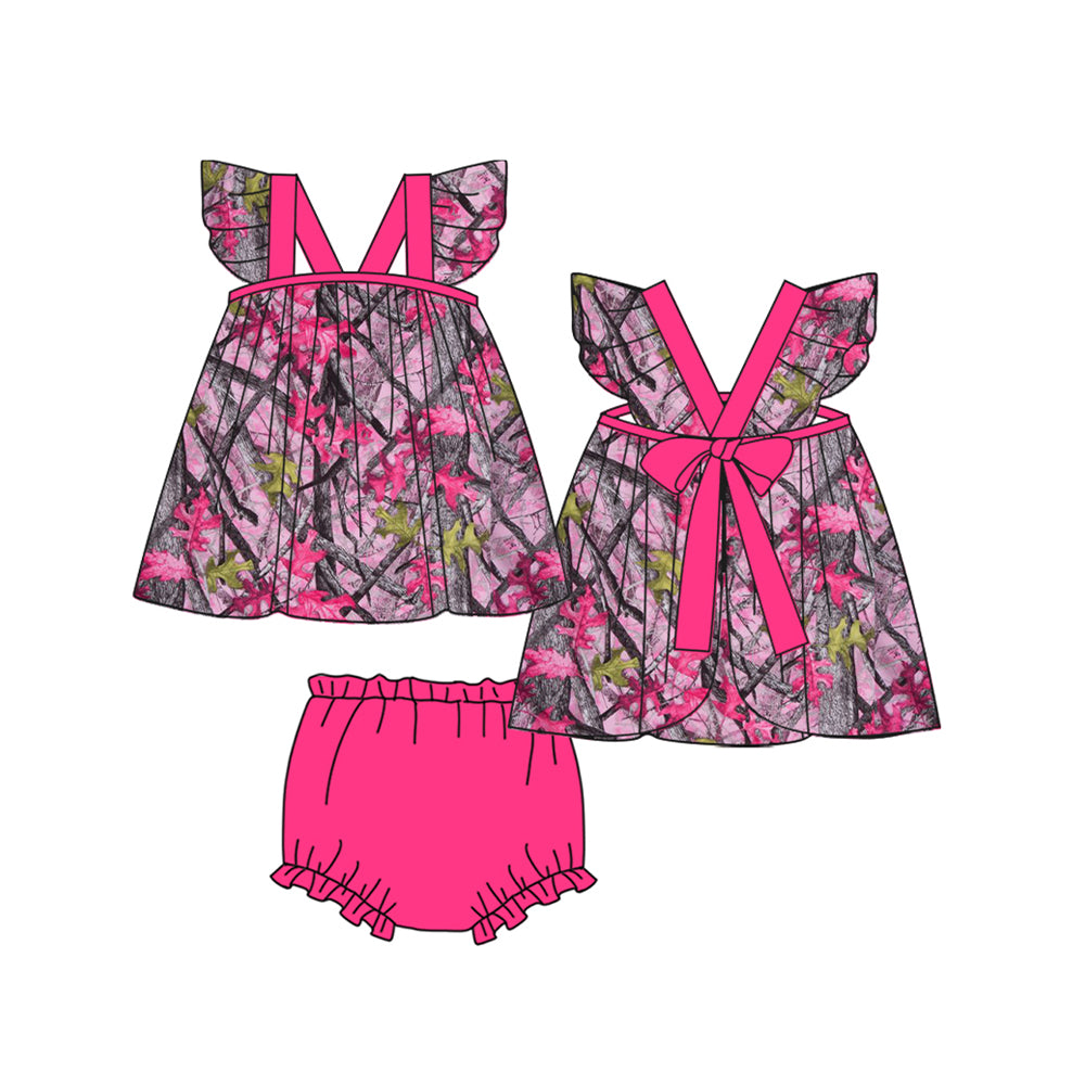 hot pink camo hunting bummmies set preorder – aierwhoesalekidsclothes