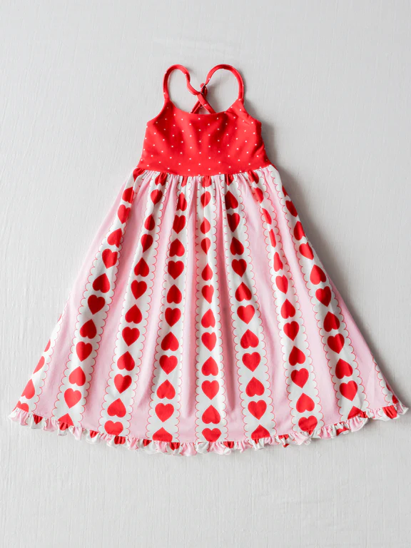 Valentines day red heart dress preorder – aierwhoesalekidsclothes