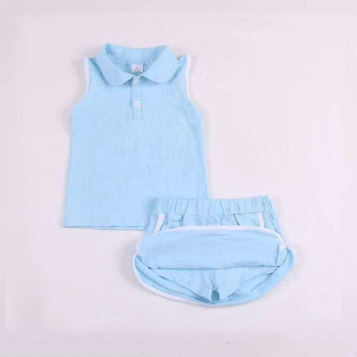 Baby girl blue color summer cotton outfit preorder ...