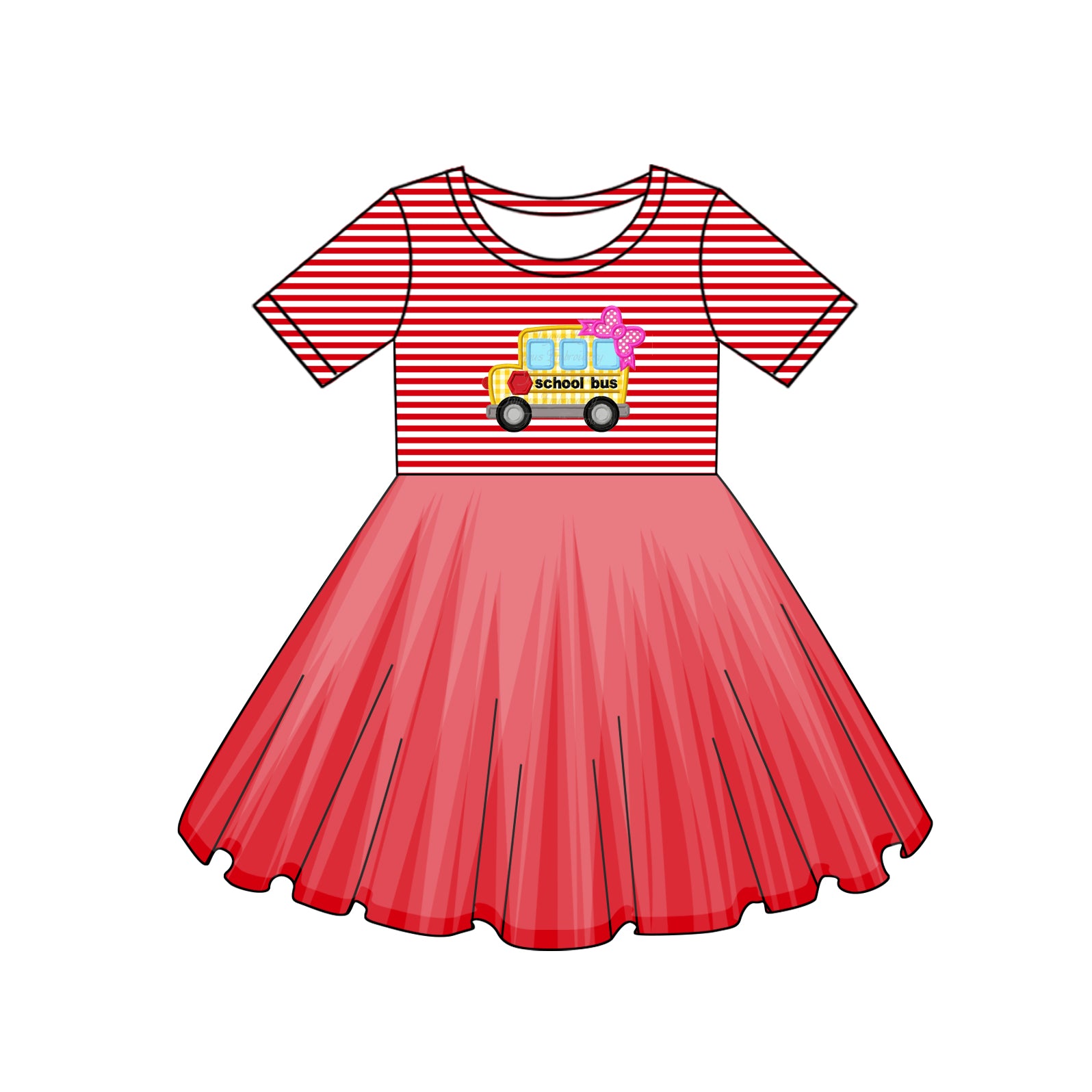 Baby girl back to school bus dress preorder – aierwhoesalekidsclothes