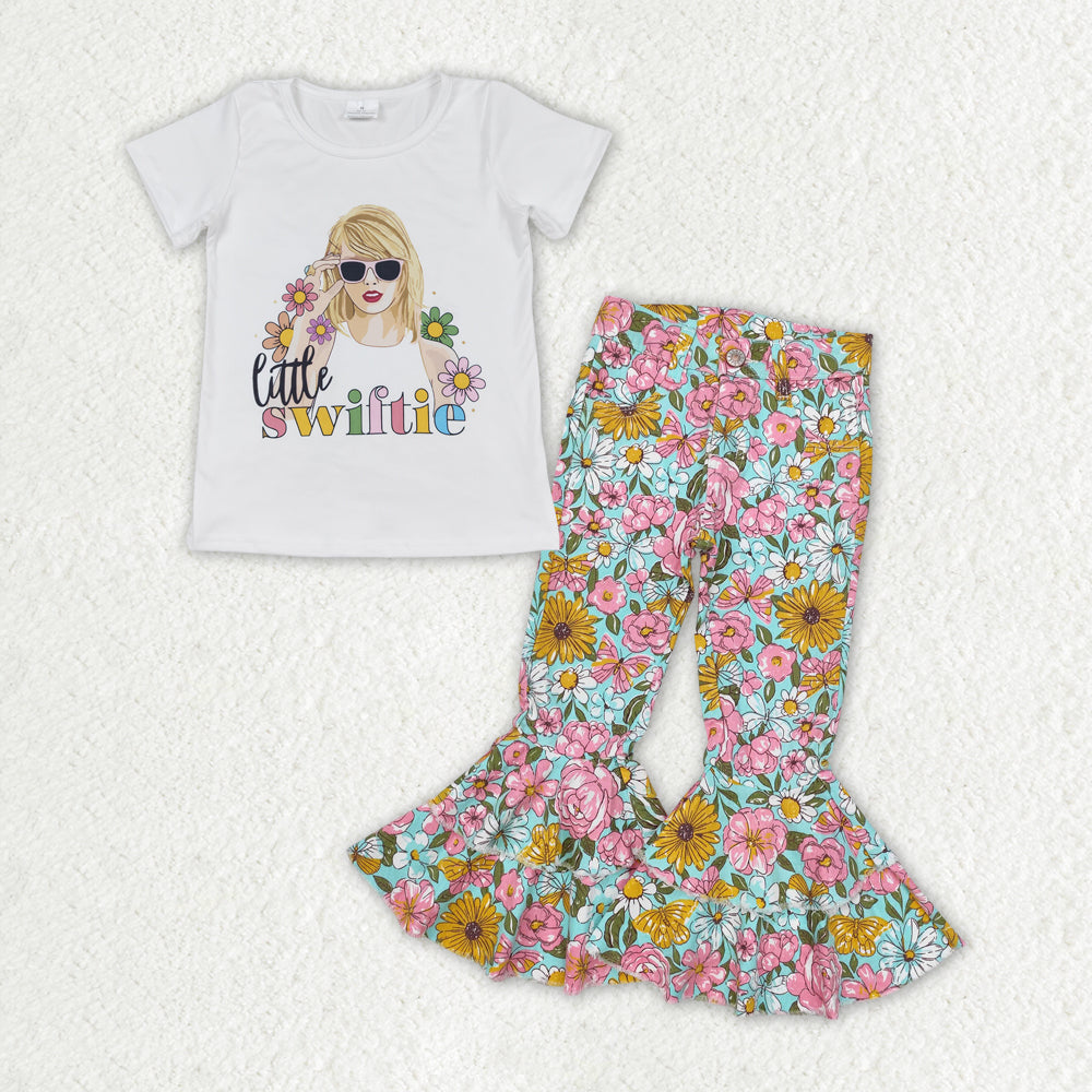 Country music singer top matching floral jeans pants outfit ...