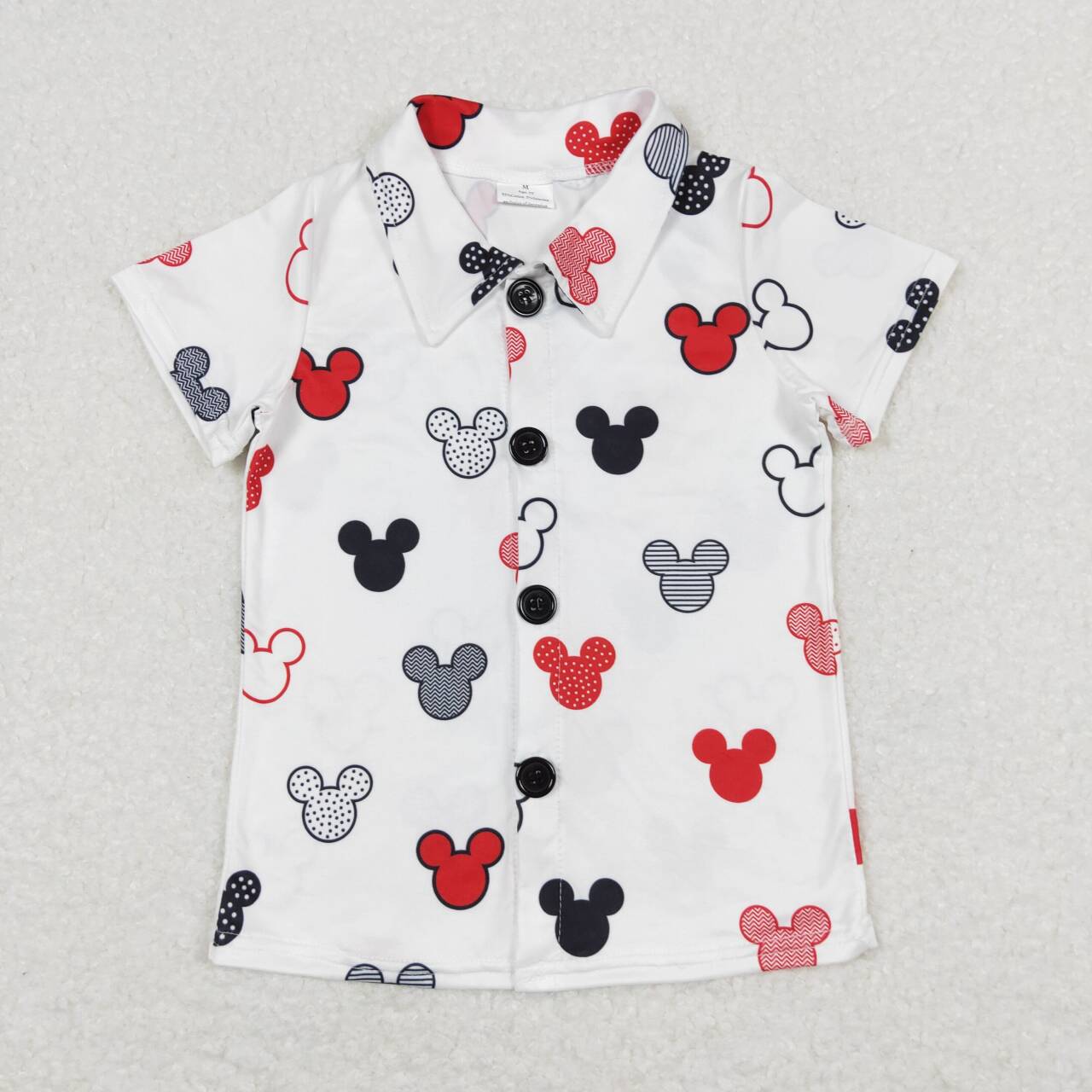 baby boy short sleeve cartoon button shirt – aierwhoesalekidsclothes