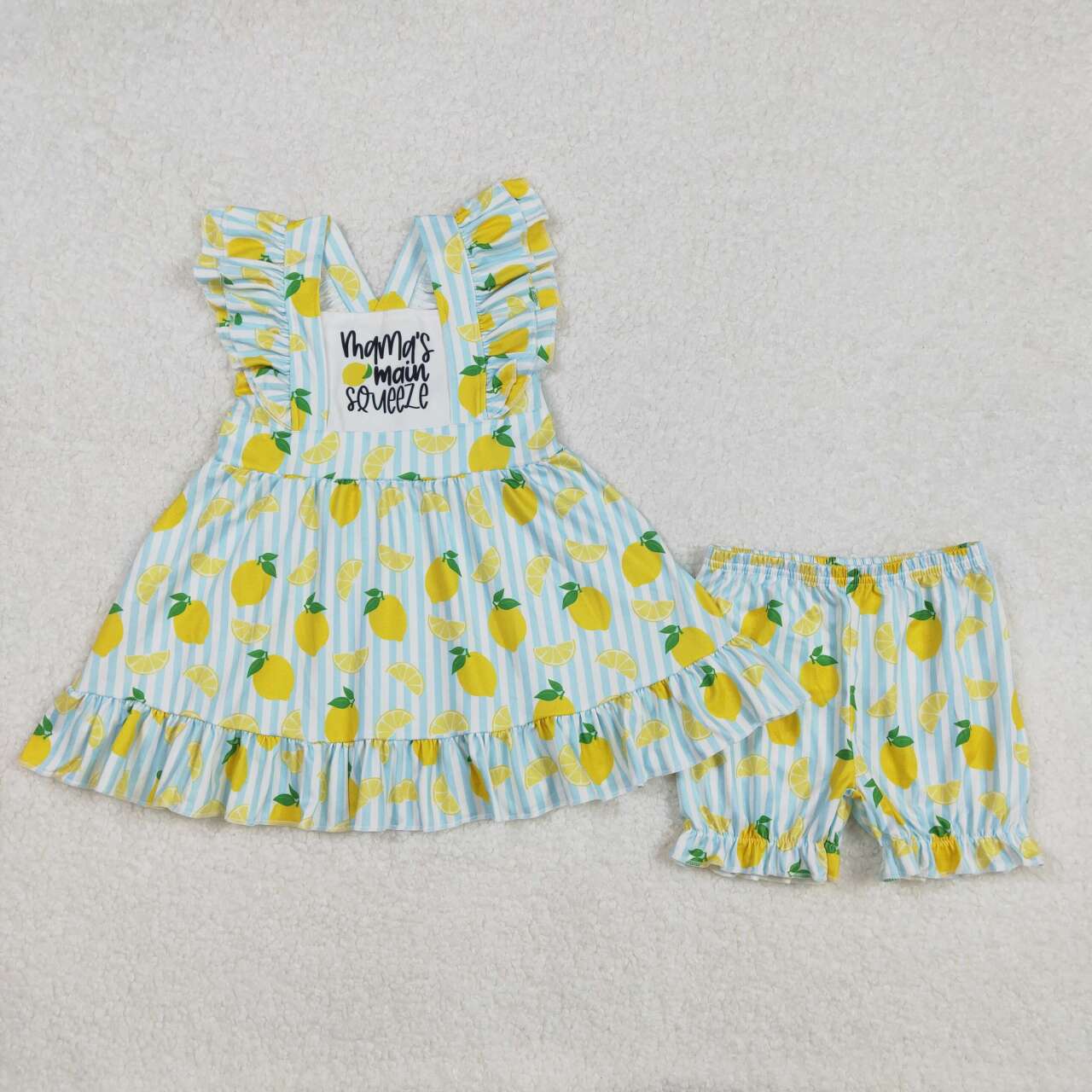 Baby girls lemon summer outfit – aierwhoesalekidsclothes