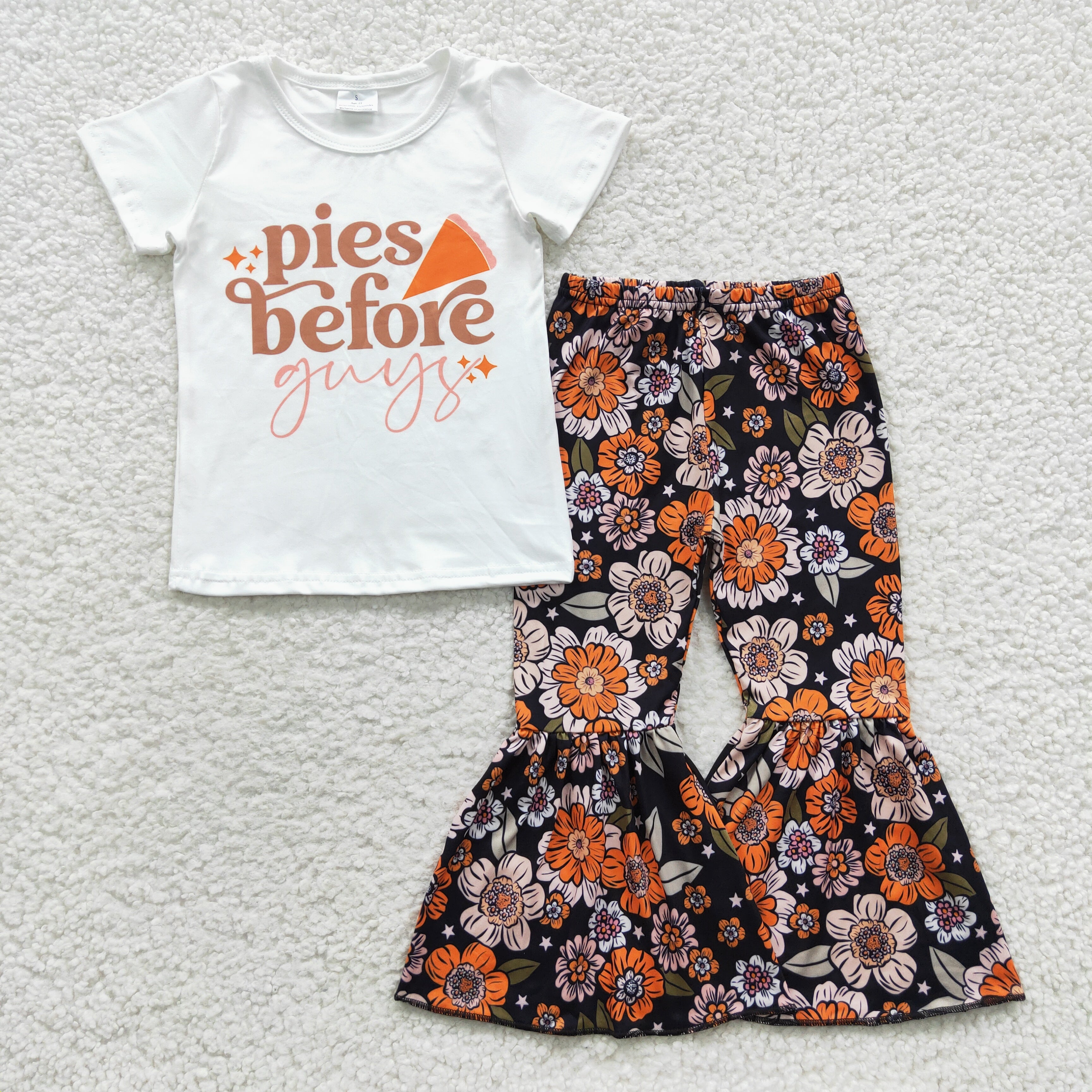 Thanksgiving Pie Short Sleeve Top Bell Bottoms 2pcs Clothing Set ...