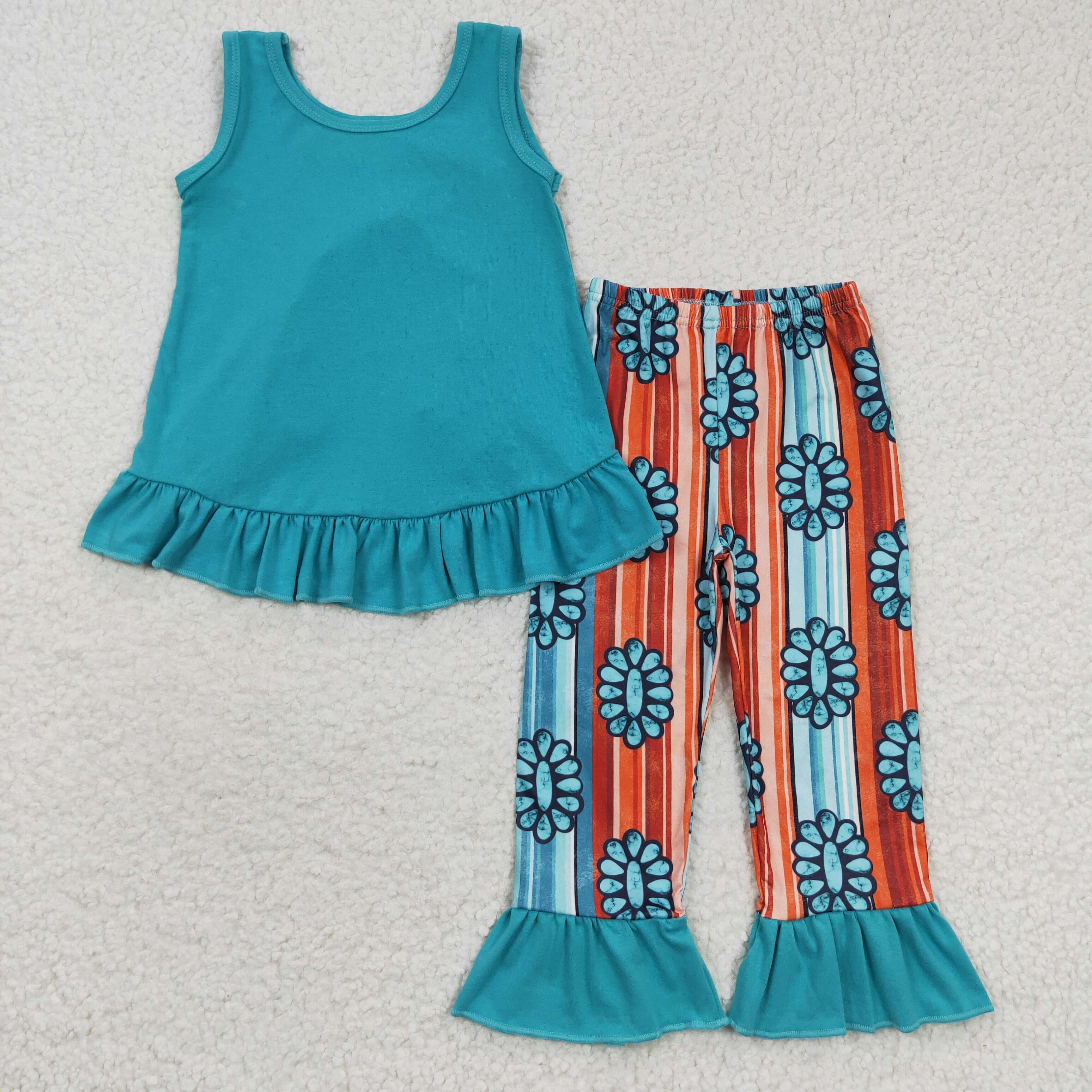 turquoise summer clothing set – aierwhoesalekidsclothes