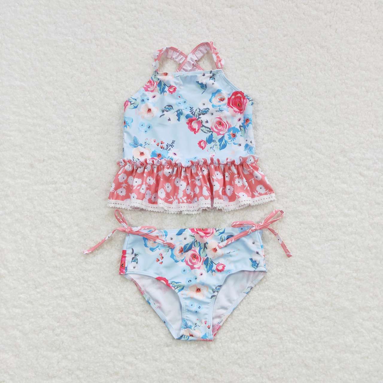 wholesale baby girls flower bathing suit kids swimwear ...