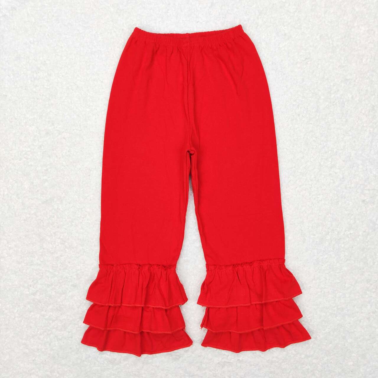 infant toddle girls red triple ruffle cotton pants ...