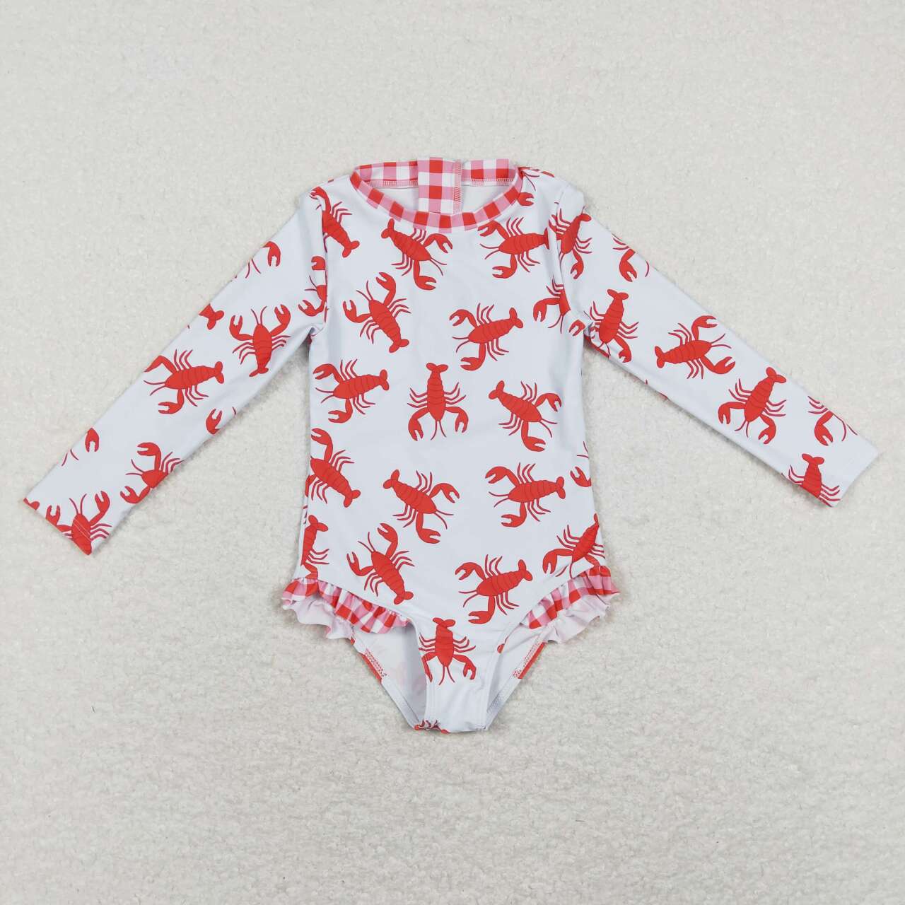 children girls one piece crawfish bathing suit – aierwhoesalekidsclothes