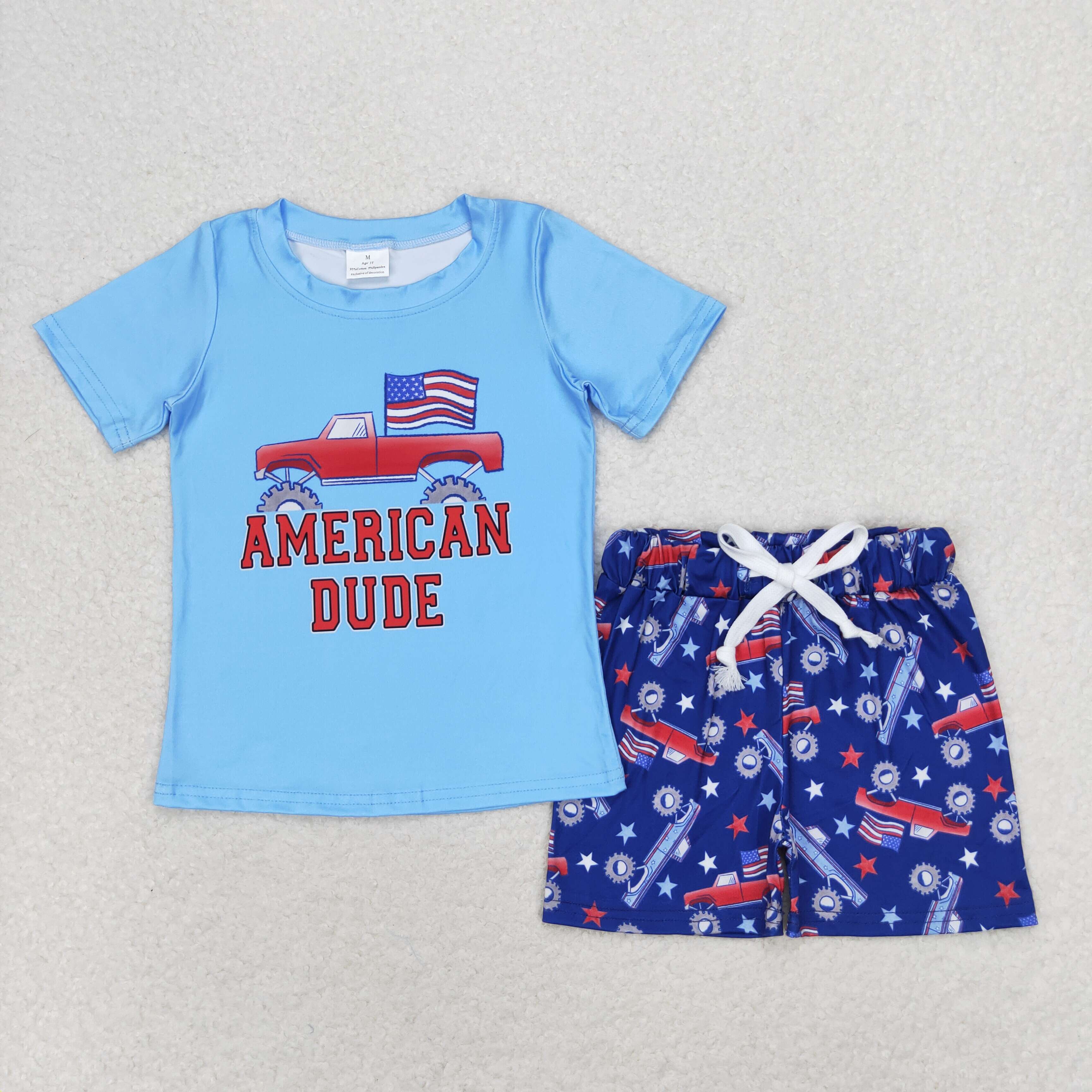 American dude flag trunk july 4th outfit – aierwhoesalekidsclothes