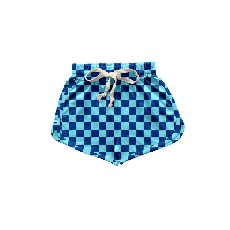 toddle baby boy blue checkered shorts preorder – aierwhoesalekidsclothes