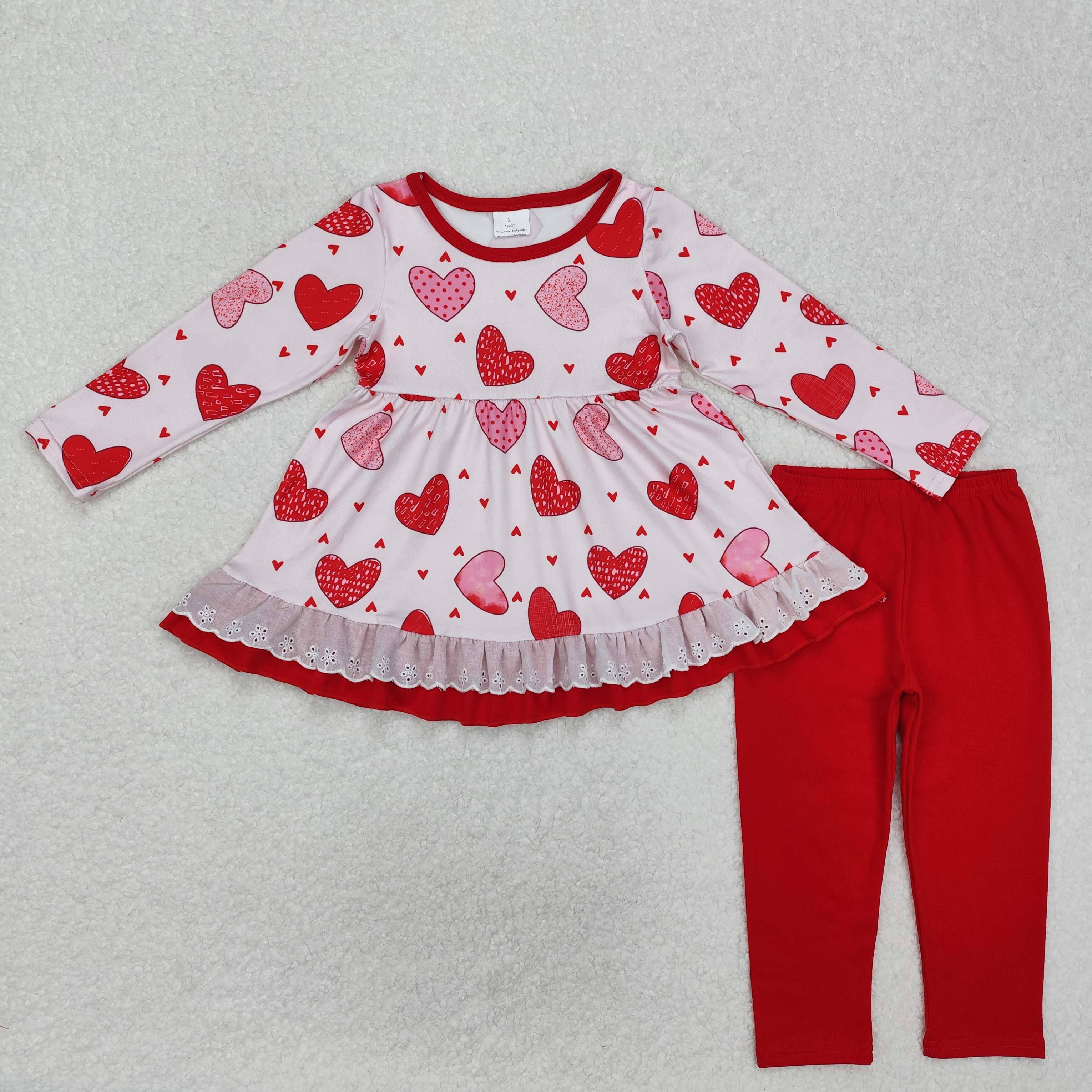 Valentines red heart baby girls clothes – aierwhoesalekidsclothes