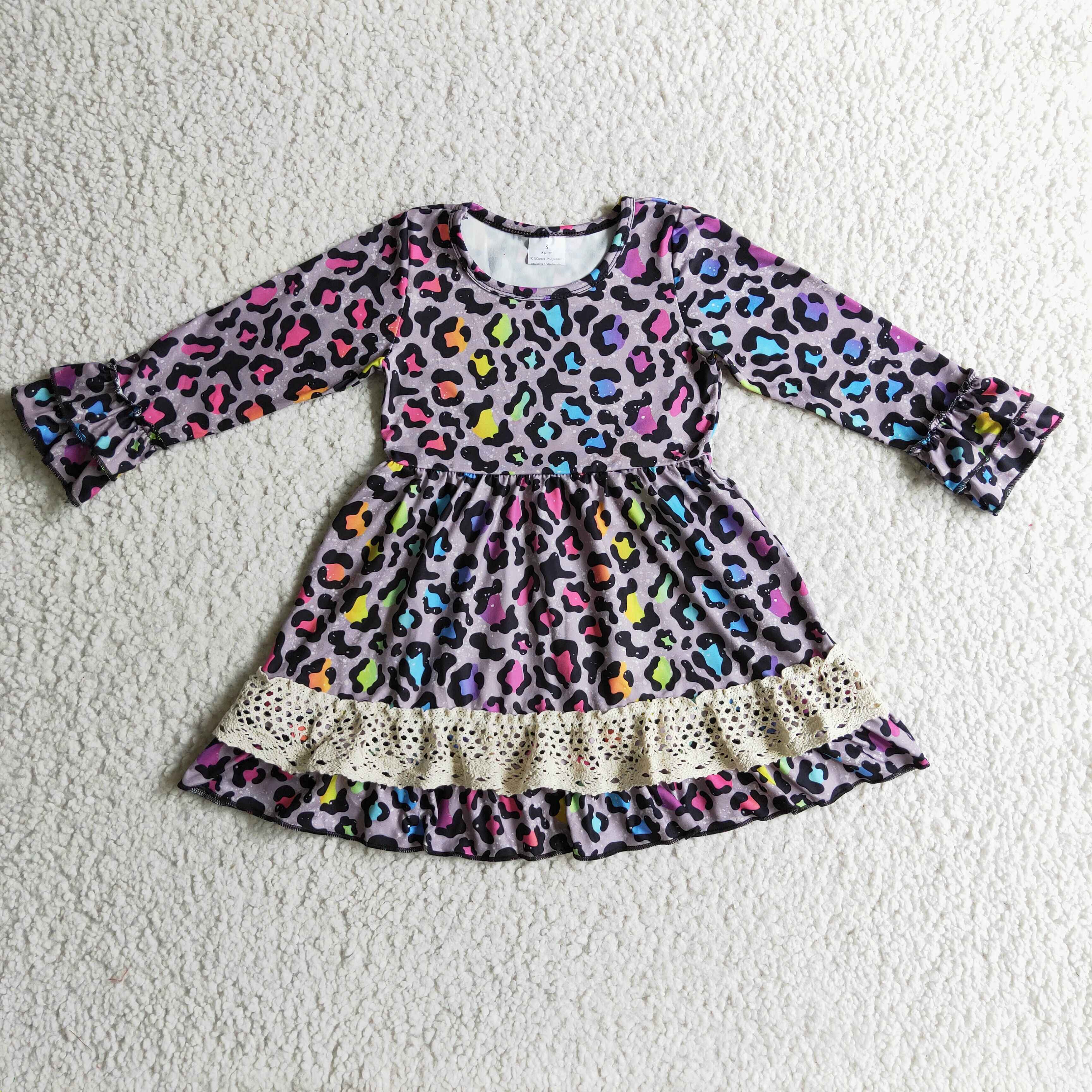 GIRLS Long sleeve leopard dress GLD0148 – aierwhoesalekidsclothes